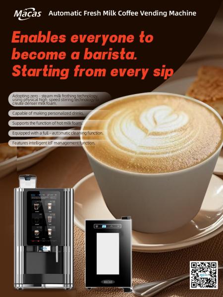 Quality DIY Menu Freshly Brewed Fresh Milk Coffee Vending Machine Anti Pollution for sale