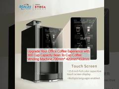 Upgrade Your Office Coffee Experience with 300 Cup Capacity Bean To Cup Coffee Vending Machine 700mm* 420mm*450mm