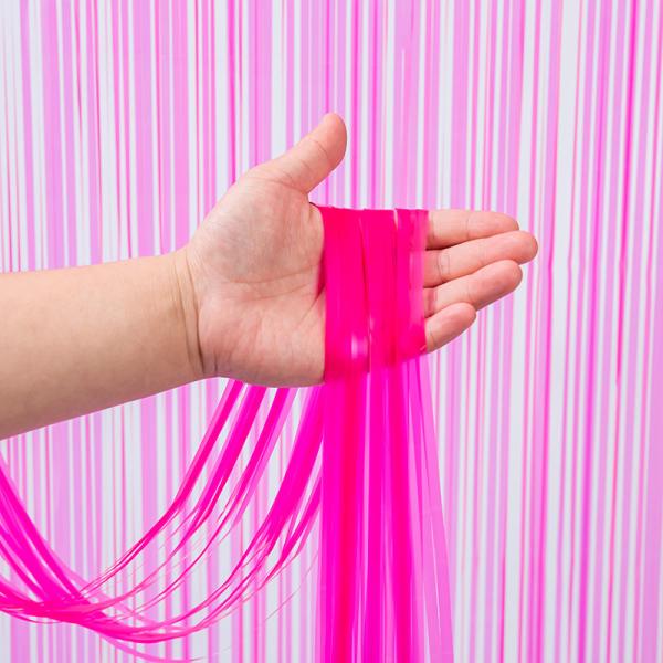 Quality Colorful Macaron Pink Fringe Backdrop Decoration For Living Room Background Wall Installation for sale