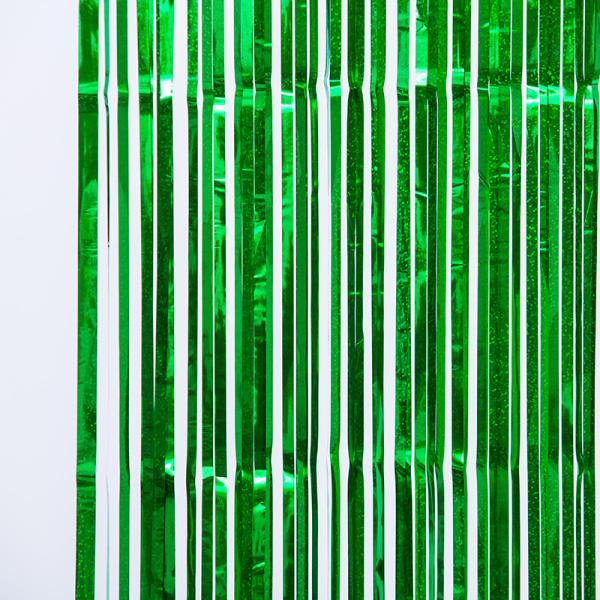 Quality Decorative Green Metallic Fringe Curtain For Christmas / Birthday / Party for sale