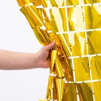 Quality Modern Assorted Grid Silk Square Curtain Foil Set For Stylish Living Room for sale