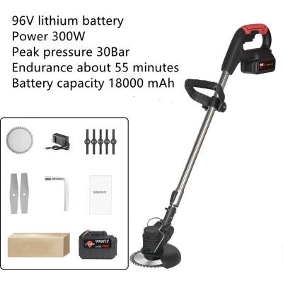 China 6000 Mah Tuin Lithium Elektrische grasmaaier met drie meskoppen Te koop