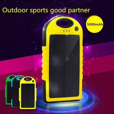 China Travel Camping double usb solar mobile phone battery charger 5000mAh for sale