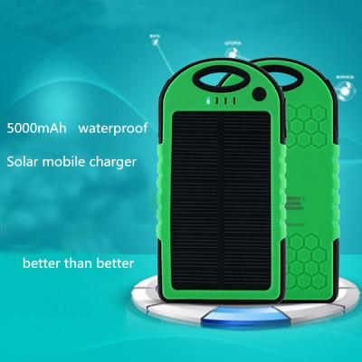 China portable rechargeable power supply 5000mAh solar charger for sale