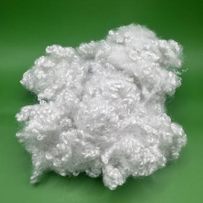 China 7D 64mm Recycled Grey Siliconized Polyester Staple Fiber for Home Textile Upholstery Filling Cut Length Customization for sale