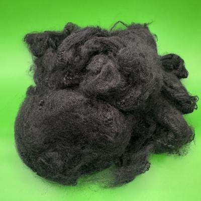 China 6D 90mm Virgin Polypropylene (PP) Staple Fiber Solid Black for Yarn Spinning & Textile Raw Material, Custom Length for sale