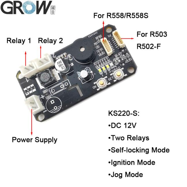 Ks220-S DC12V Fingerprint Control Board 2 Relays Self-Locking/Jog/Ignition Mode