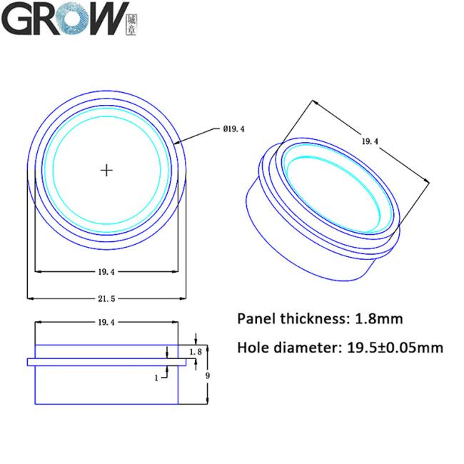 Grow Ks200+R502-F Circular Ring LED Fingerprint Access Control Board