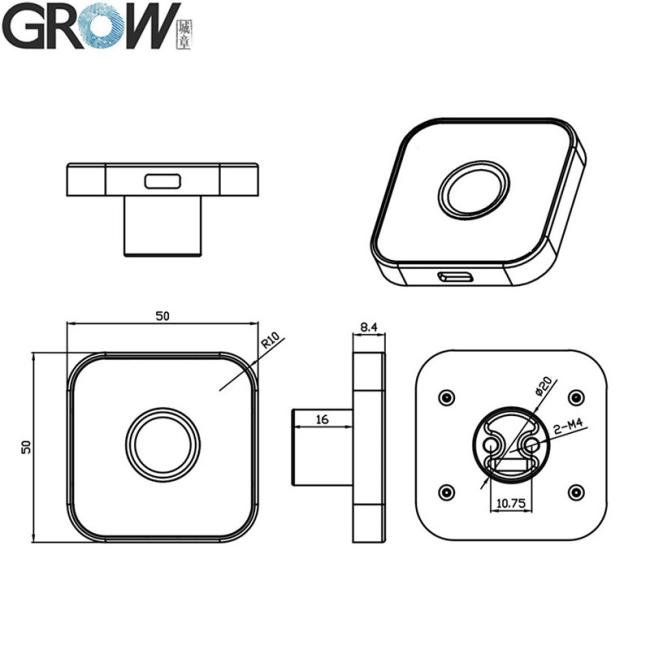 Grow K220+R502-Aw DC10-24V Two Relay Administrator/User Fingerprint Access Control Board