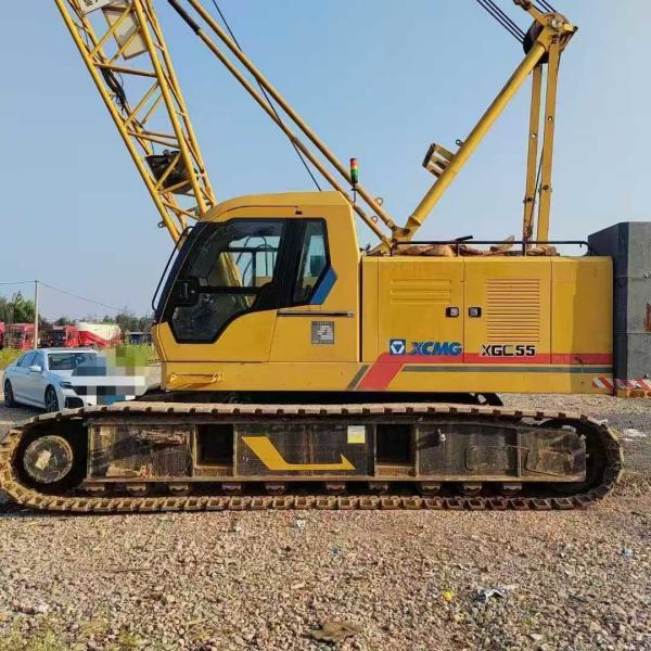 Quality 2017 XCMG 55 Tons Used Crawler Crane , Old Crawler Mounted Crane 40meter Boom for sale