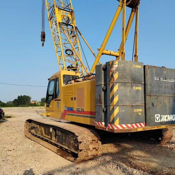 Quality 2017 XCMG 55 Tons Used Crawler Crane , Old Crawler Mounted Crane 40meter Boom for sale