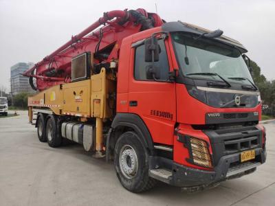 중국 2020 Sany 오리지널 49미터 레드 사용 된 콘크리트 펌프와 볼보 차시 판매용