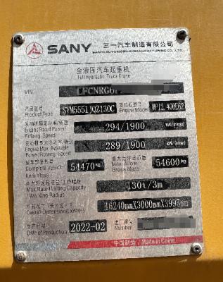 Cina SANY 100 tonnellate gru per autocarri usati idraulici 2022 STC1000C7-1 con telaio robusto in vendita