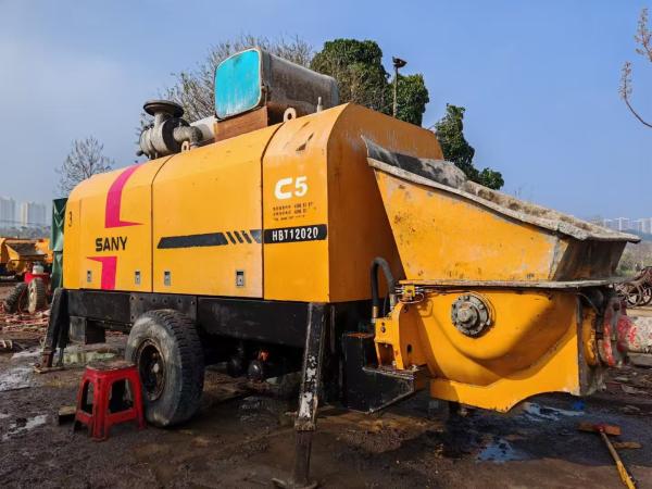 Quality 2019 Sany 120-20 Trailer Mounted Concrete Pump Used Concrete Machinery for sale
