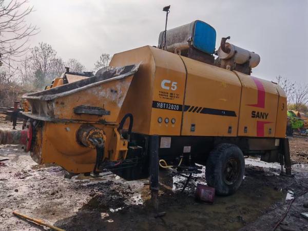 Quality 2019 Sany 120-20 Trailer Mounted Concrete Pump Used Concrete Machinery for sale