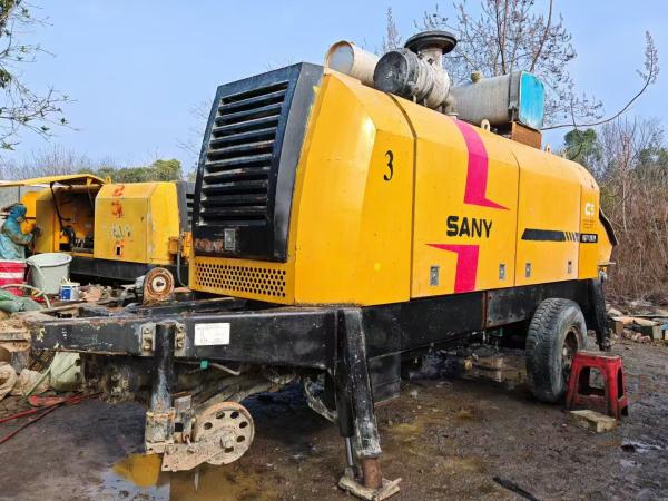 Quality 2019 Sany 120-20 Trailer Mounted Concrete Pump Used Concrete Machinery for sale