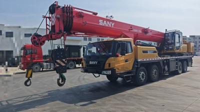 China 2022 SANY STC500E 50T Full Hydraulic Truck Crane with 5 Section Boom Used Vehical State Red Color for sale