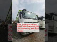 2018  Zoomlion Second Hand 56M Green Original Concrete Pump with Benz Chassis