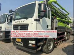 used 2020 Zoomlion 49m Concrete Pump Truck (SITRAK 3-Axle Chassis) in good condutionImmediate