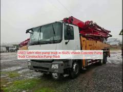 USED SANY 40m pump truck in ISUZU chassis Concrete Pump Truck Construction Pump Truck
