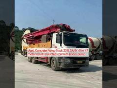 Used Concrete Pump Truck 2019 SANY 47m 47 meters truck mounted concrete boom pump