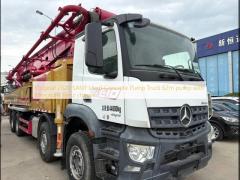 Original 2017 SANY Used Concrete Pump Truck Pompa da 66 m con telaio Mercedes