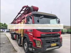 2020 SANY Used Concrete Pump Truck 62m on Mercedes Benz Chassis in Red