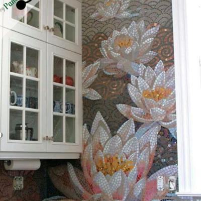 China Mosaic Flower Patterns Custom Wall Murals Mosaic Designs for sale