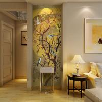 China Custom Glass Mosaic Mural Wall Art with Tree Bird Decorative Pattern 10x10mm for sale