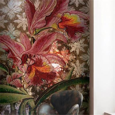 China Flower Picture Mosaic Pattern Decorative Mural Tile for sale