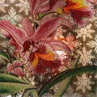 China Custom Glass Mosaic Mural Tile Flower Pattern Decorative Wall Art 30x30cm for sale