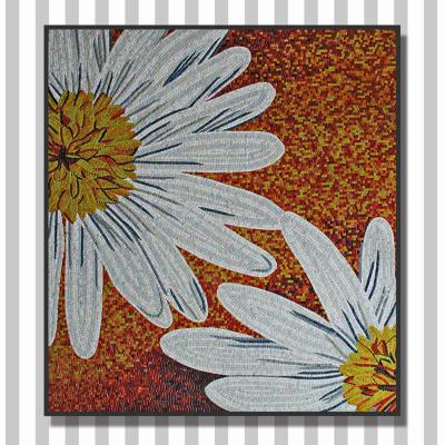 China Flower Design Mosaic Art Tile Glass Painting for Wall Hanging Images for sale
