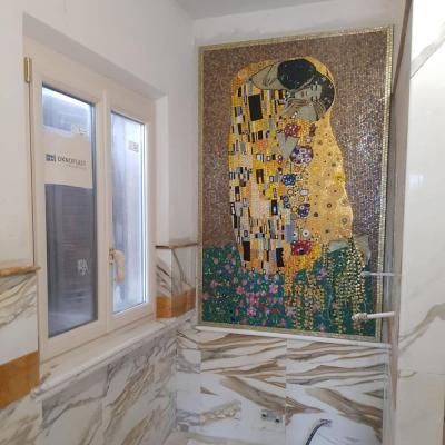 China Italy Real Project Famous Painting Art Glass Mosaic Tile Murals for Bathroom Decoration for sale