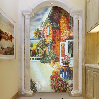 China Modern Landscape Hallway Living Room Architecture Mosaic Mural for sale
