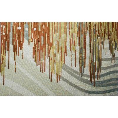 China RW28 Art Wall Murals Abstract Glass Painting Pictures Handmade Tiles for sale