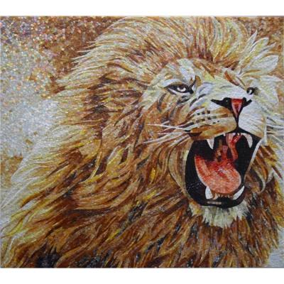 China Modern Art Lion Pattern Glass Mosaic Mural Tile - Customized Size & Eco-Friendly for Home Wall Decor for sale
