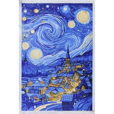 China 4mm Thick Waterproof Customizable Mosaic Tile Modern Mural Art Mosaic for Hotel Bathroom for sale