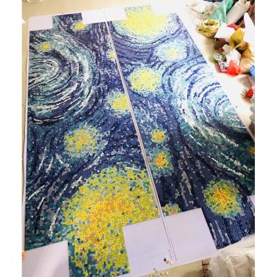 China Art Pattern Glass Mosaic Art Tile Mural Decorative Wall Interior Design for sale