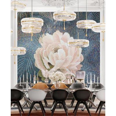 China Floor Wall Decor Floral Mosaic Tile Mural for Modern House Washing Room Bathroom Kitchen for sale