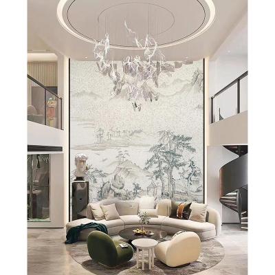 China Handmade Glass Mosaic Art Tile Wall Mural Decorative Interior Design Piece for sale