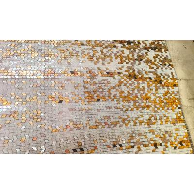 China Gold Handicraft Glass Mosaic Art Tile Wall Decor Alkali Resistant Fade Proof Design for sale