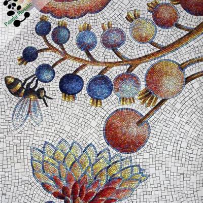 China Mosaic Art Supply Wall Flower Tiles Kitchen Mosaic Designs for sale
