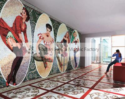 China Mb Php53 Sexy Girl Picture Handmade Glass Mosaic Mural Interior Wall Tile Mosaic Art Portrait for sale