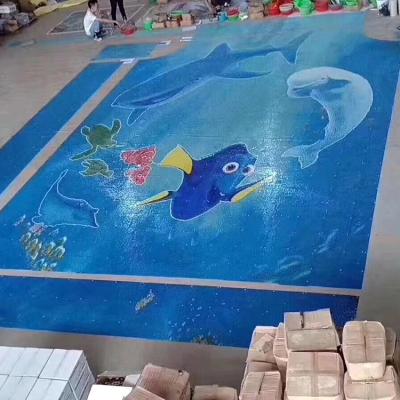 China Flooring Wall Inlays Swimming Pool Mosaic Tile Blue Handmade Anti Acid for sale