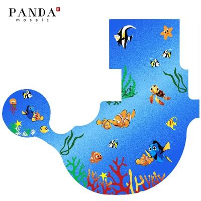 China Blue Glass Swimming Pool Mosaic Tiles Customized Multi Pattern Washable for sale