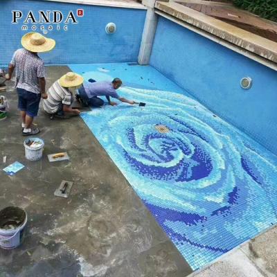 China Glazed Glass Ceramic Swimming Pool Mosaic Tile Alkali Proof for sale