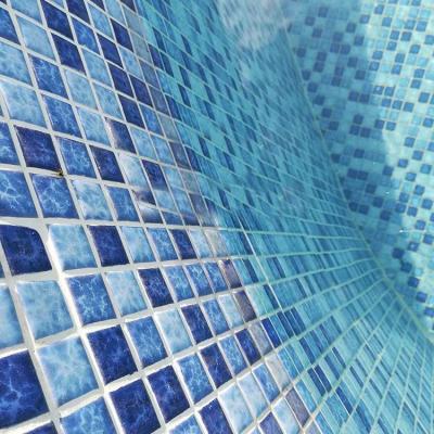 China Blue Ceramic Mosaic Tile for Swimming Pool Floor Tiles 25x25 for sale