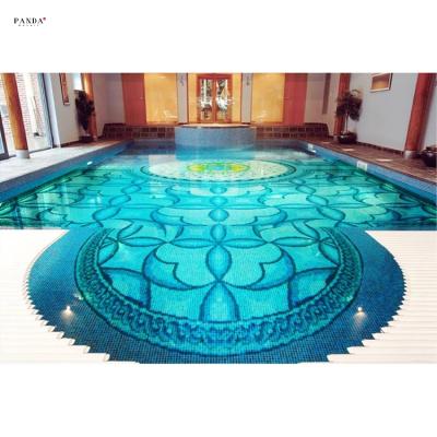 China Multicolor Glass Swimming Pool Mosaic Tiles Washable Acid Proof for sale