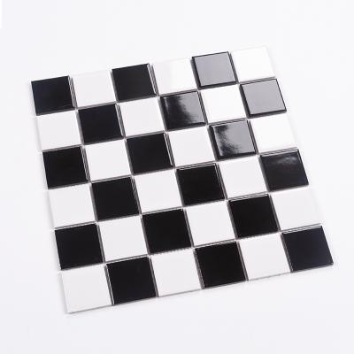 China Black White Ceramic Mosaic Tiles Alkali Proof For Bathroom Wall for sale