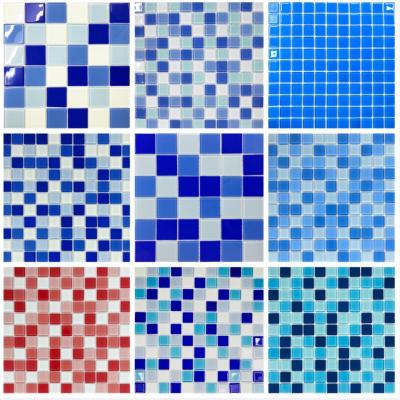 China Pink Color Crystal Glass Mosaic Tile Dustproof for Bathroom Wall Tile for sale